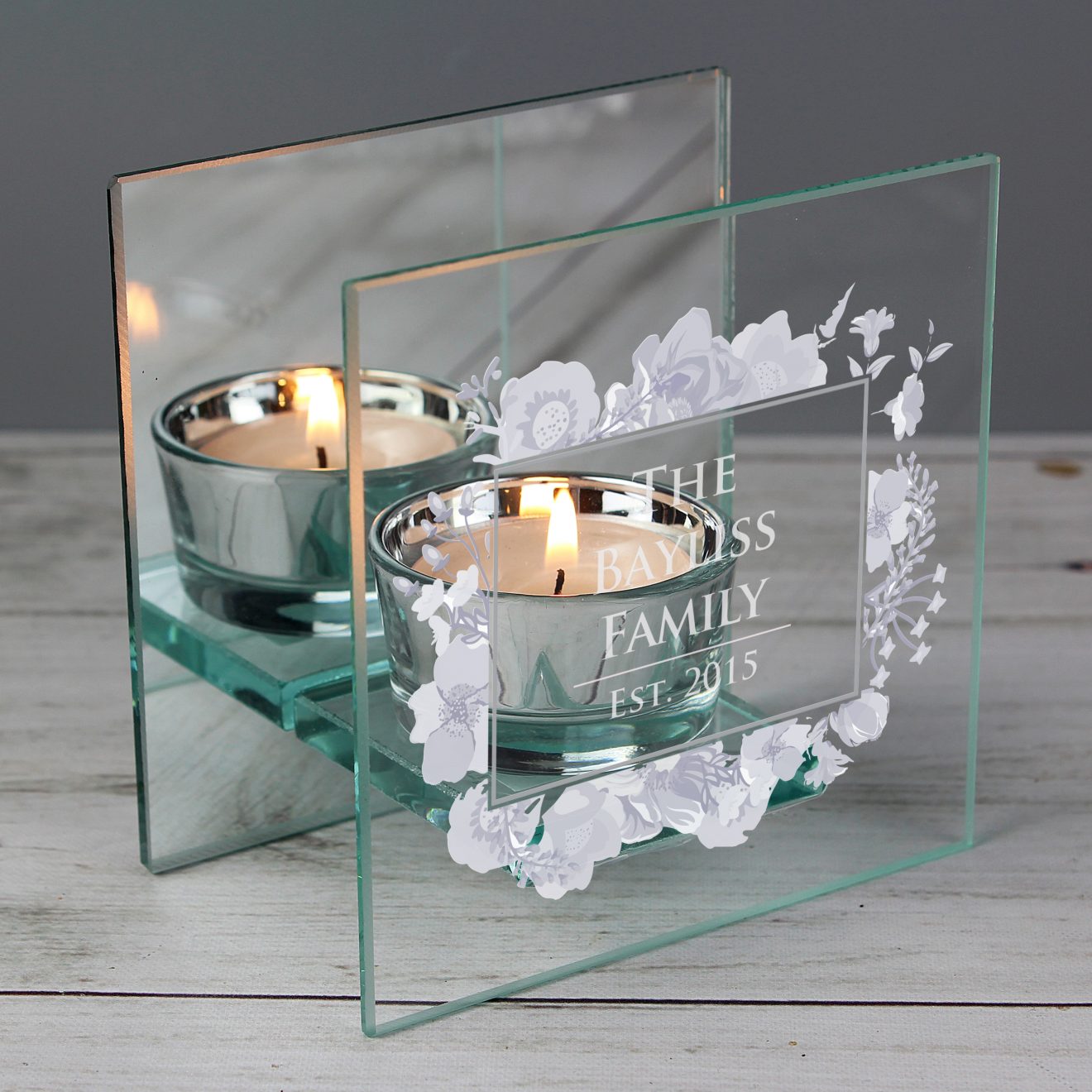 Personalised Tea Light Holders - Personalised Glass Blocks