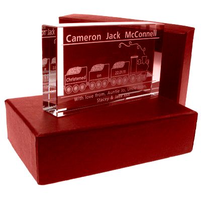 Train Etched Glass