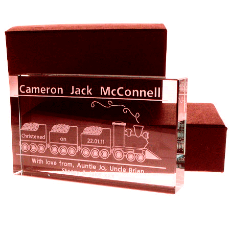 Train Etched Glass