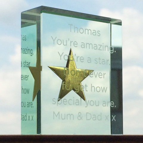 Personalised Graduation Crystal Token - Engraved Graduation Gifts