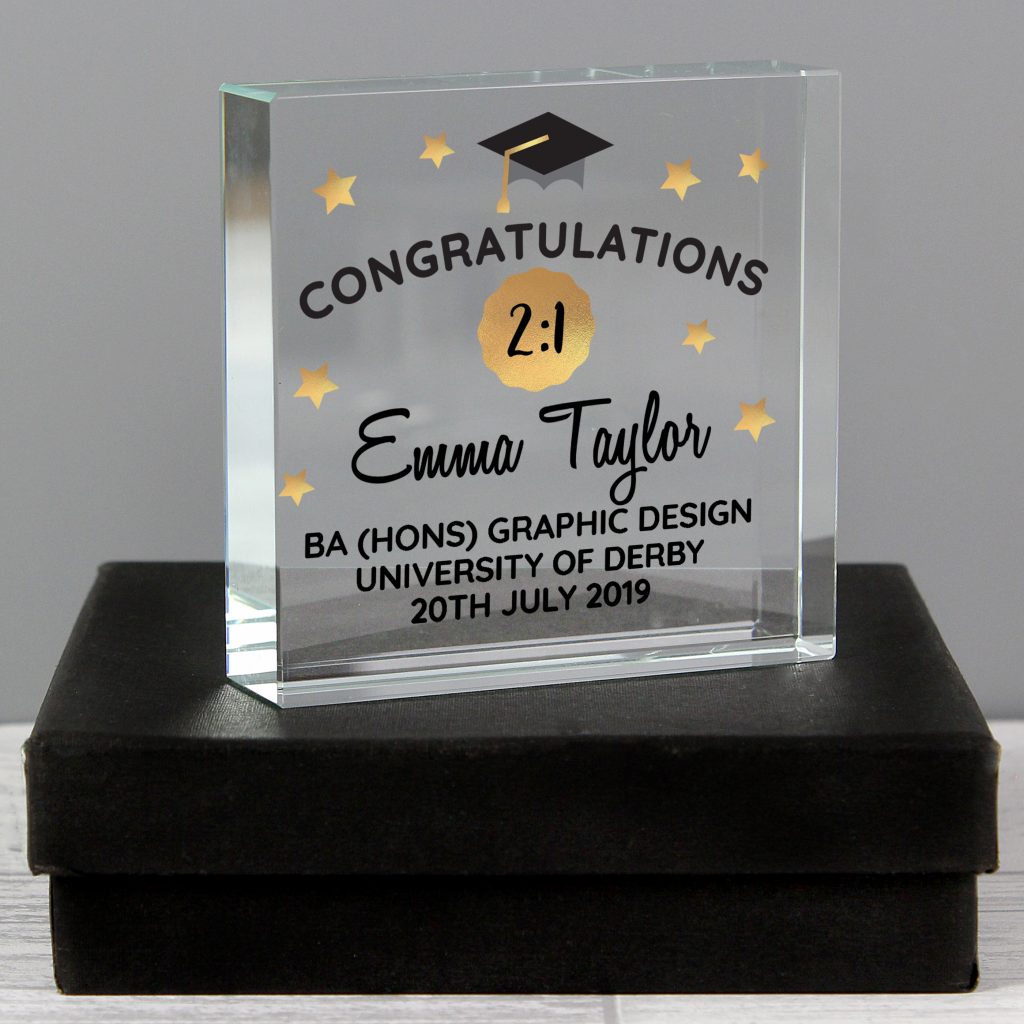 Personalised Congratulations Graduation Gift - Personalised 3D Crystals ...